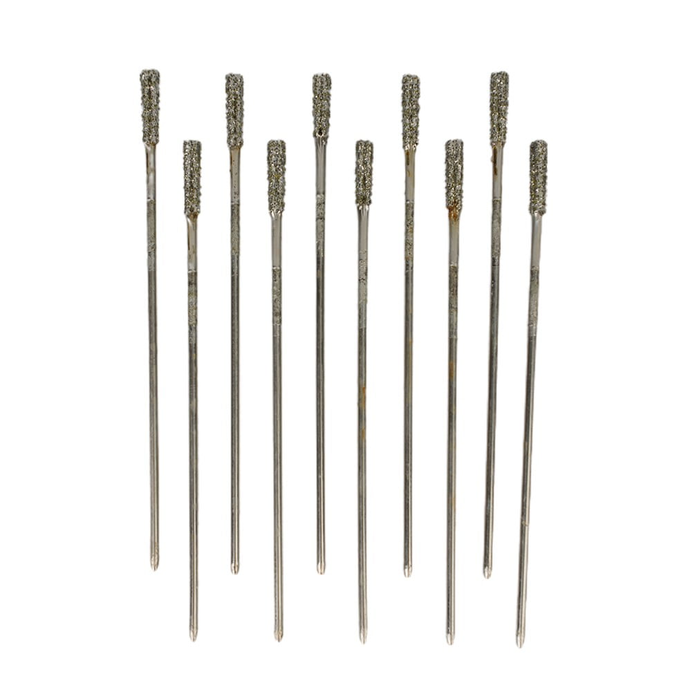 10pcs 1.3mm Diamond Coated Lapidary Drill Bit Solid Bits Needle For ...