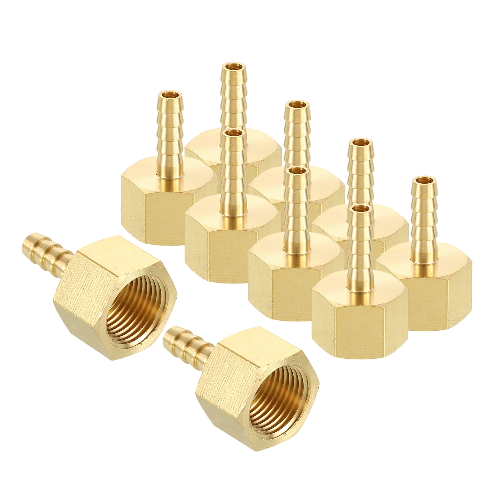 10pcs 1/4" To 3/8" NPT Female Brass Hose Barb Fitting Metals Splicer ...
