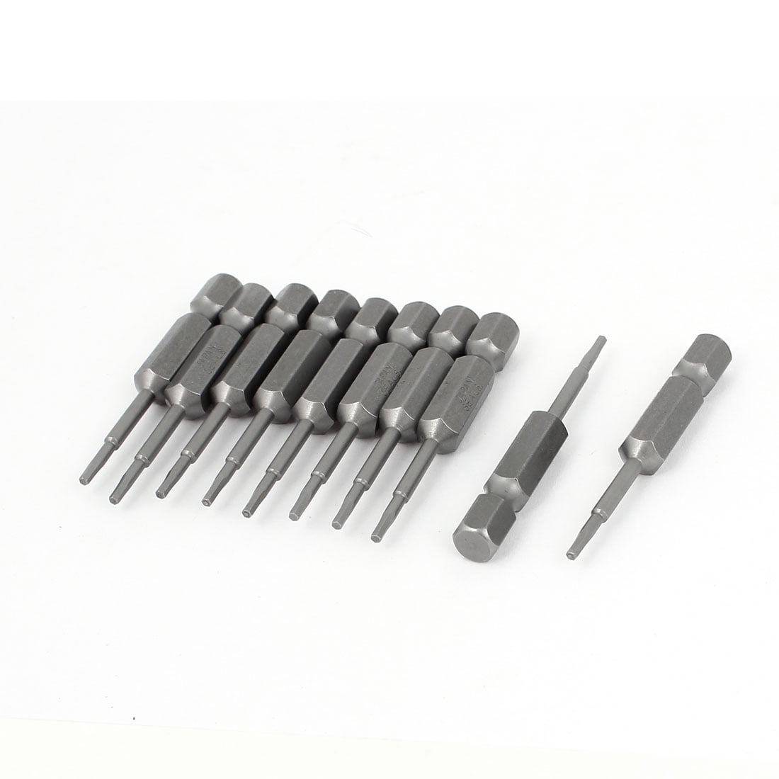 10pcs 1/4" x 2" Hex Shank 1.5mm Hexagon Head Magnetic Screwdriver Bits ...
