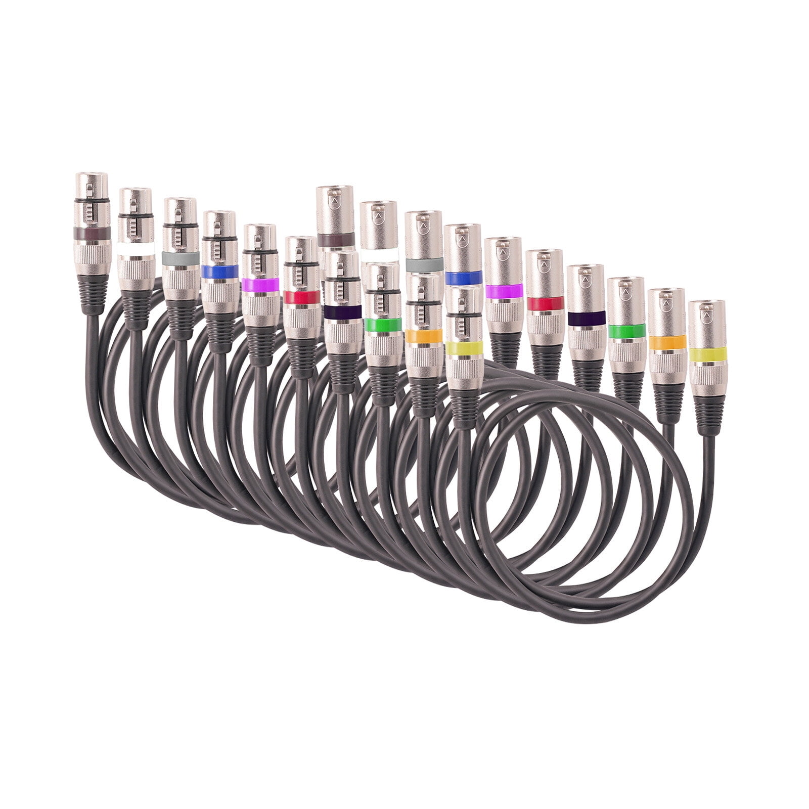 10pcs 1.5M/5ft XLR Cable DMX Stage Light Cable 3-Pin XLR Male to Female ...