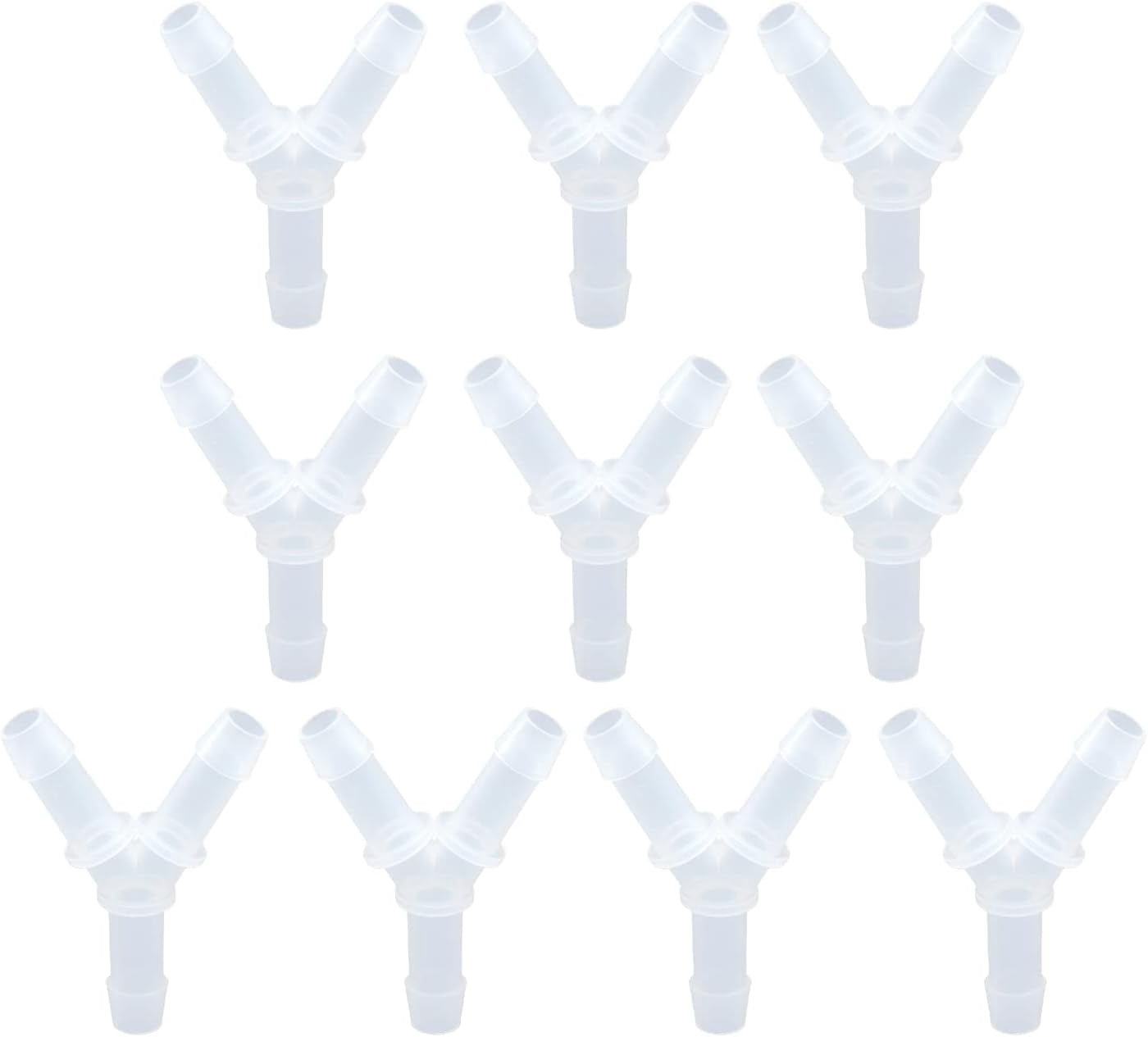 10pcs 1/8" Y Shaped 3 Way Barbed Connector Pharmaceutical Polypropylene ...