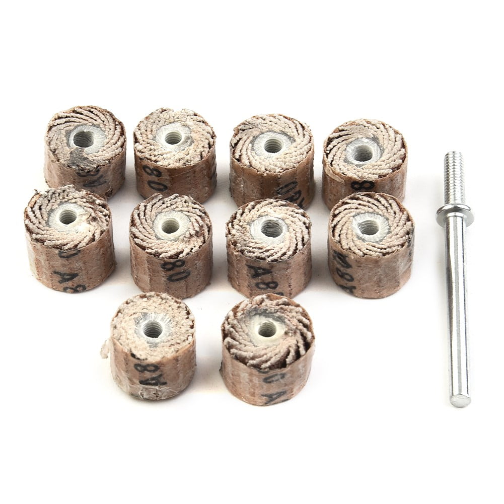 10pcs+1 80-600Grit Flap Wheel Disc Sanding Drill Abrasive Sandpaper ...