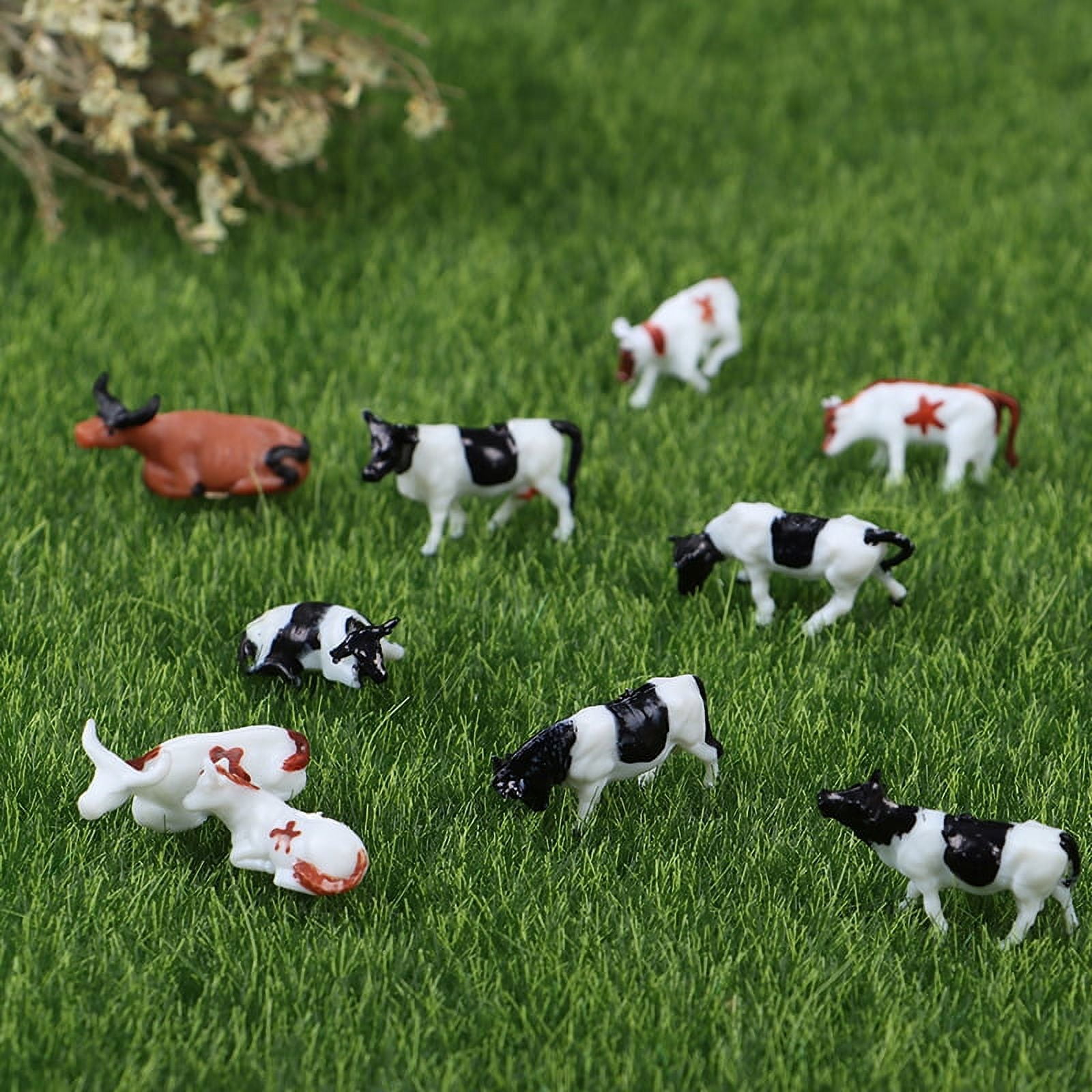 Racing Butterfly 1:87 HO Scale Colorful Cow Models, Soft Rubber, 10pcs ...