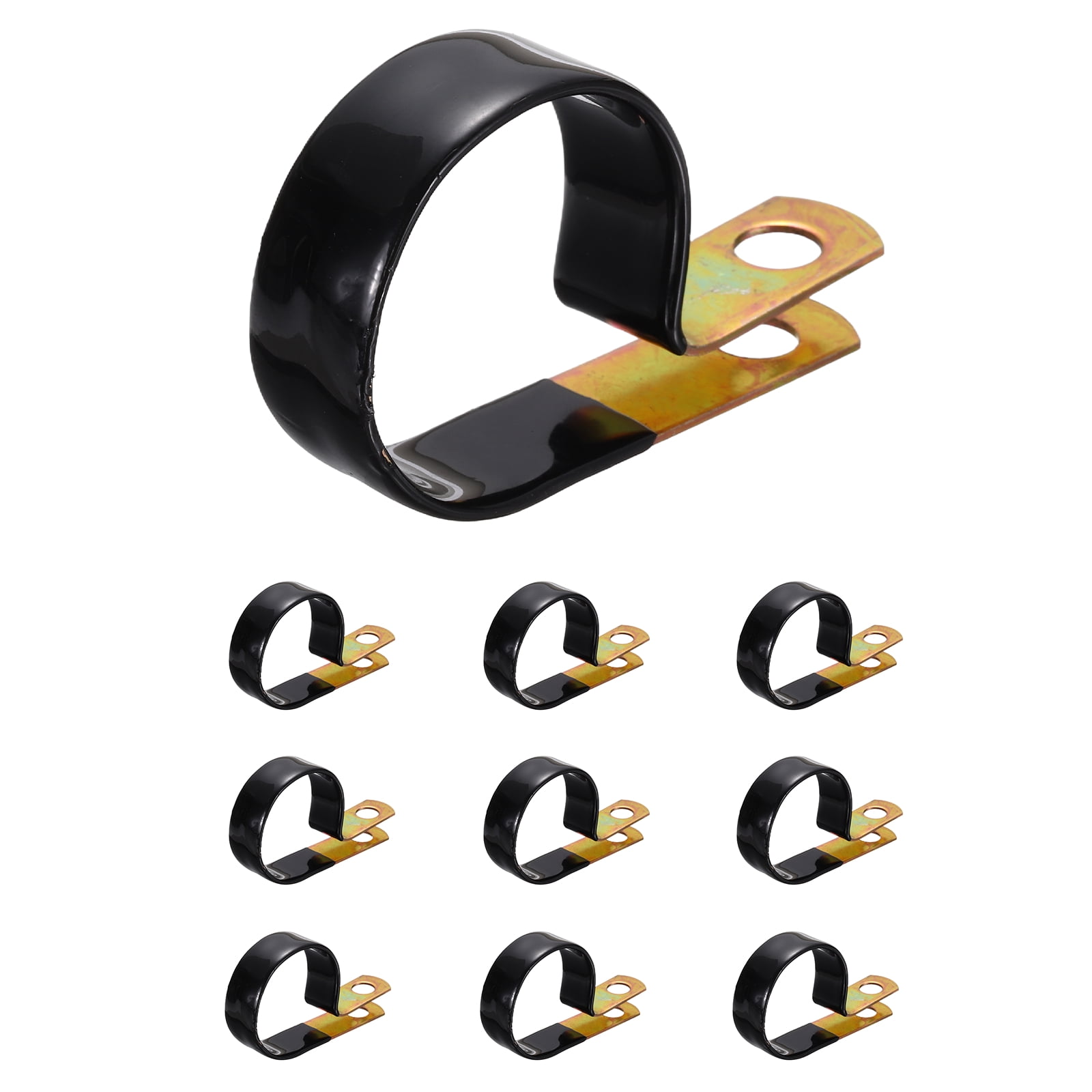 10pcs 1-9/16" Vinyl Coated Cable Clamps Closed Clips Vinyl Dipped Pipe ...