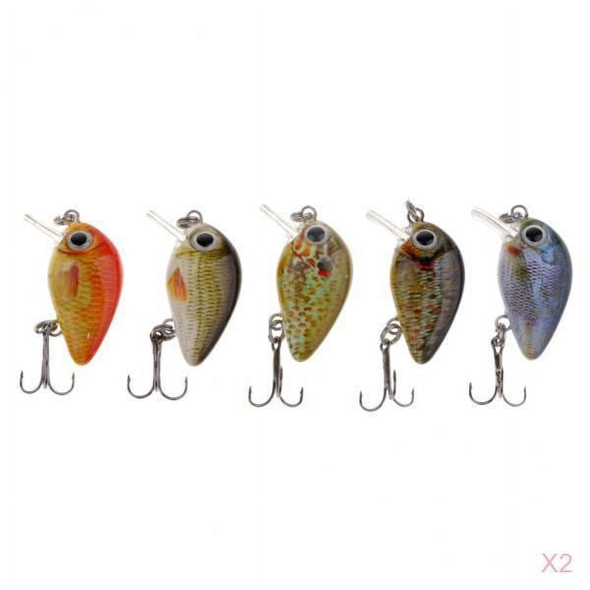 10pcs 1 Inch Mini Minnow Crank Baits Sinking S Minnow And Popper Diving Baits For Bass Trout