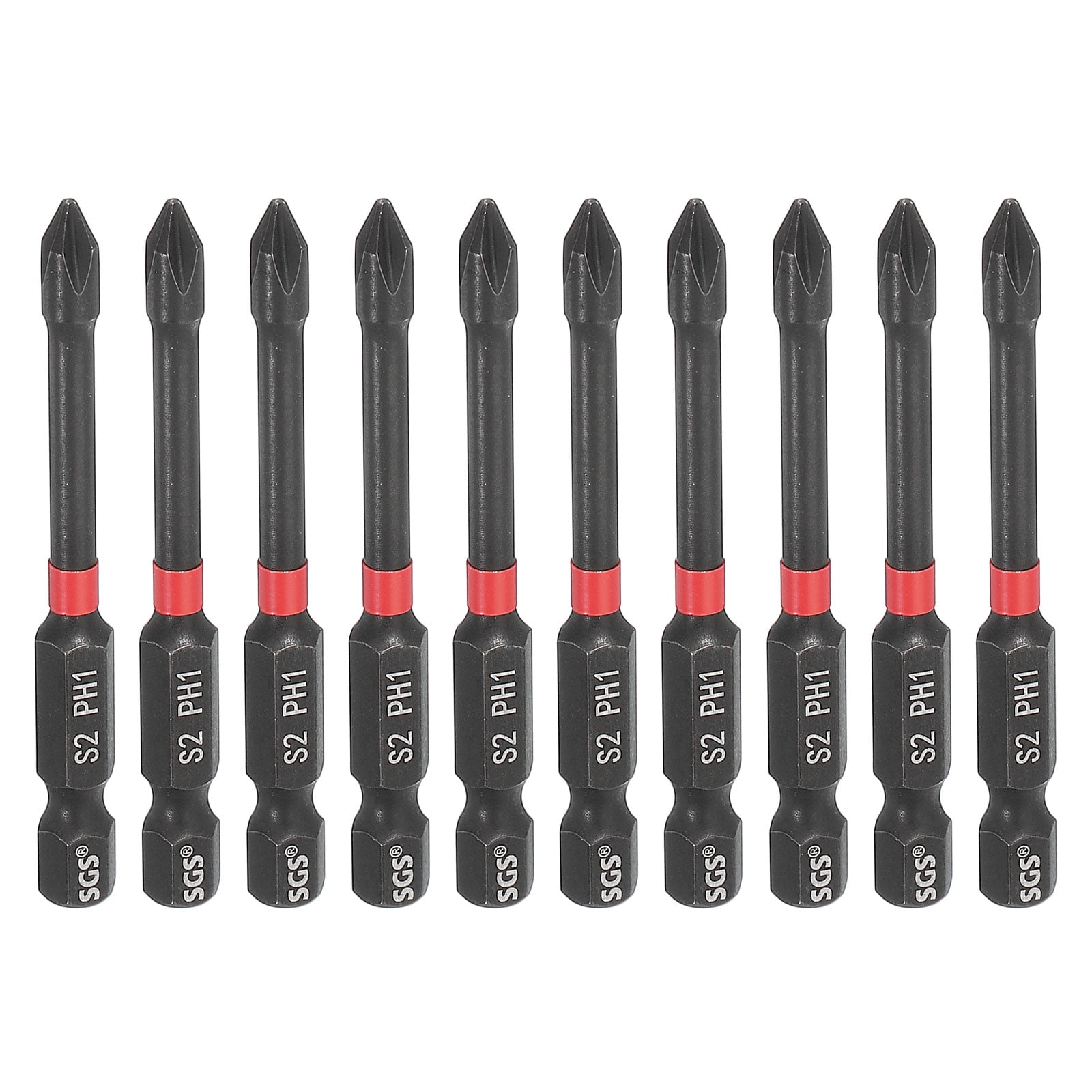 10pcs #1 Phillips Impact Screwdriver Bit PH1 1/4" Hex Shank 2.6" (65mm) Long Magnetic Cross Head ...