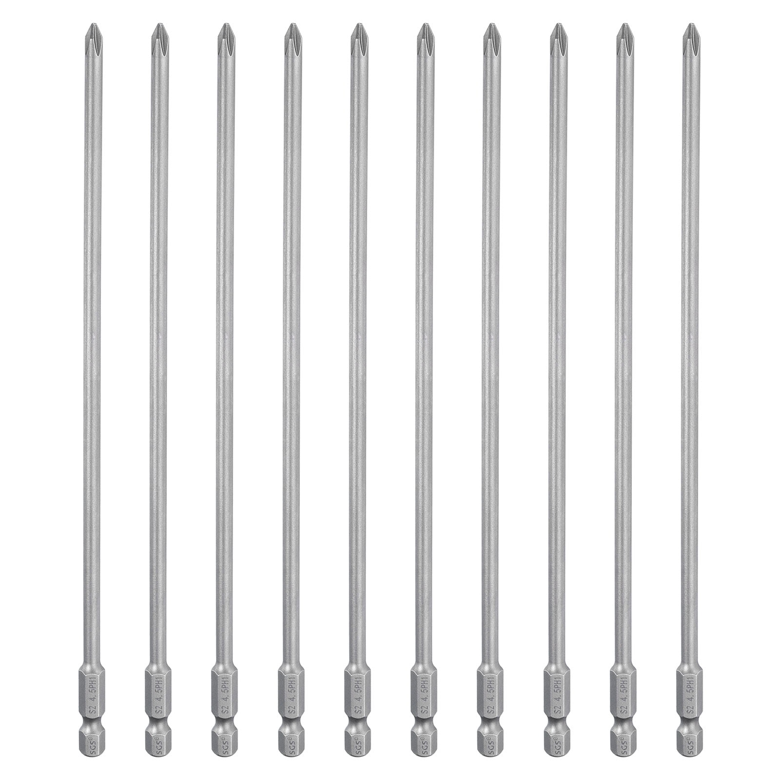 10pcs #1 Phillips Screwdriver Bit PH1 1/4" Hex Shank 8" (200mm) Long ...
