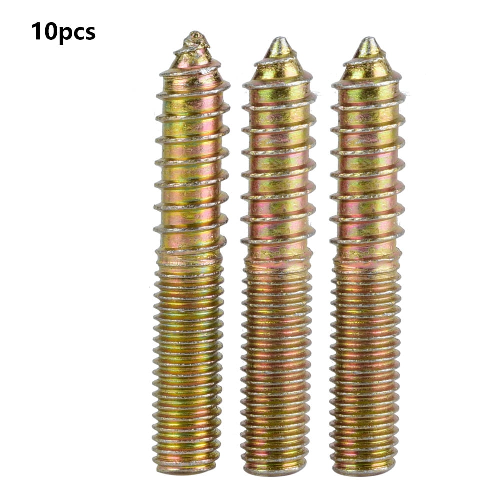 10pcs 10*60mm Dowel Screw Woodworking Furniture Connector Double Ended ...