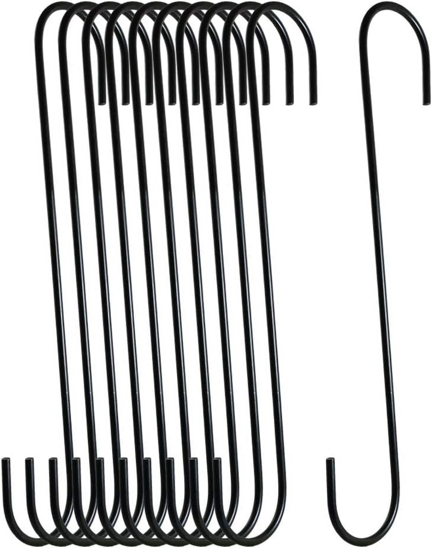 10pcs 10" Black Antistatic Coating Steel Hanging Hooks Heavy-Duty S ...