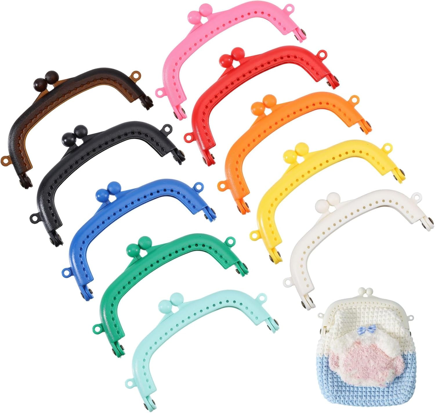 10pcs 10 Colors Plastic Coin Purse Handle Candy Color Plastic Purse ...