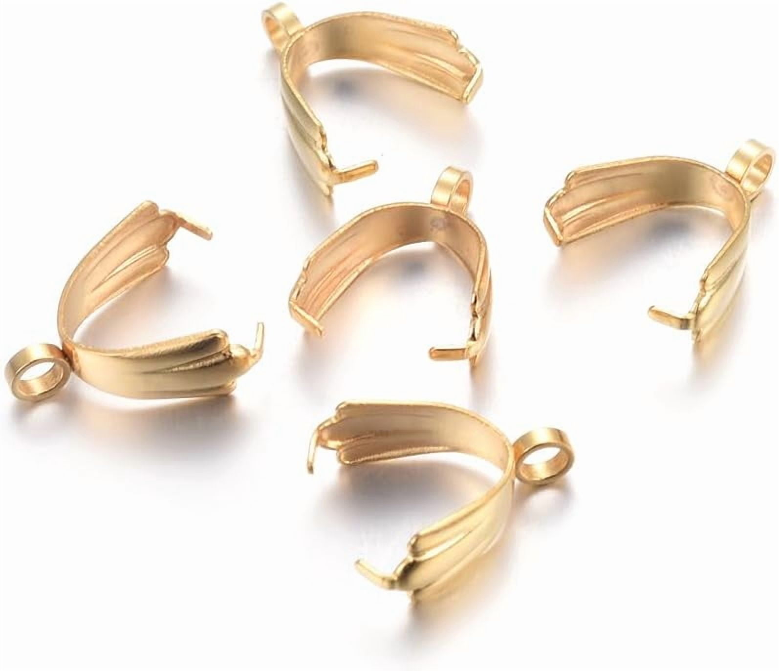 10pcs 10 Pcs Pinch Bails 304 Stainless Steel Pinch Bails Golden Hook ...