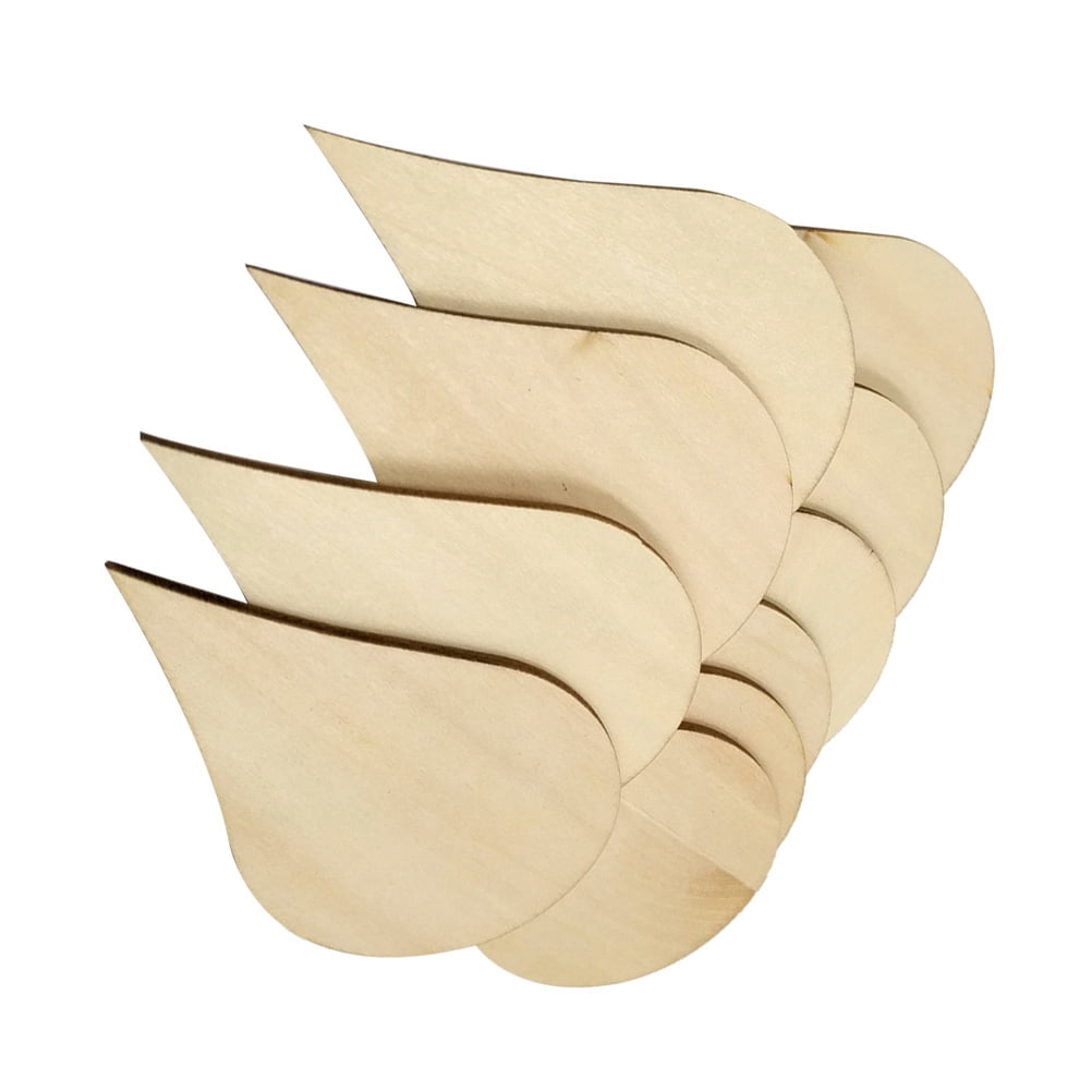 10pcs 100mm DIY Natural Water Drop Shape Wooden Handmade Chip Hanging ...