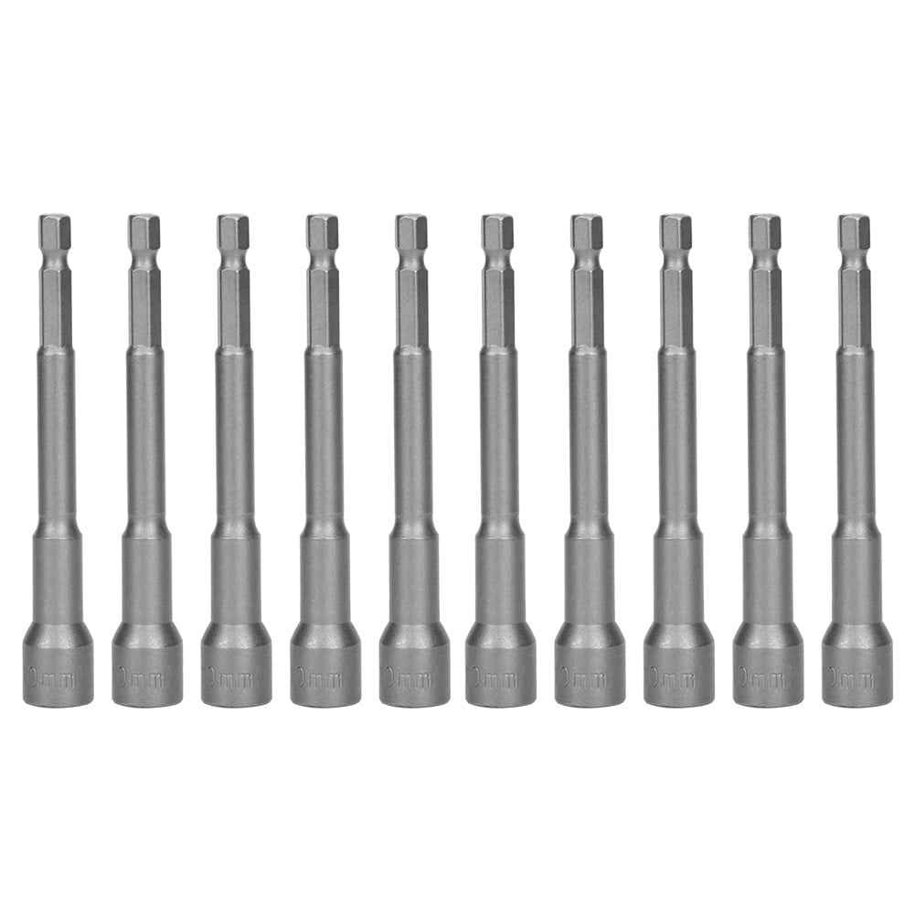 10pcs 100mm Extended Magnetic Hex Shank Socket Nut Driver Set - Power ...