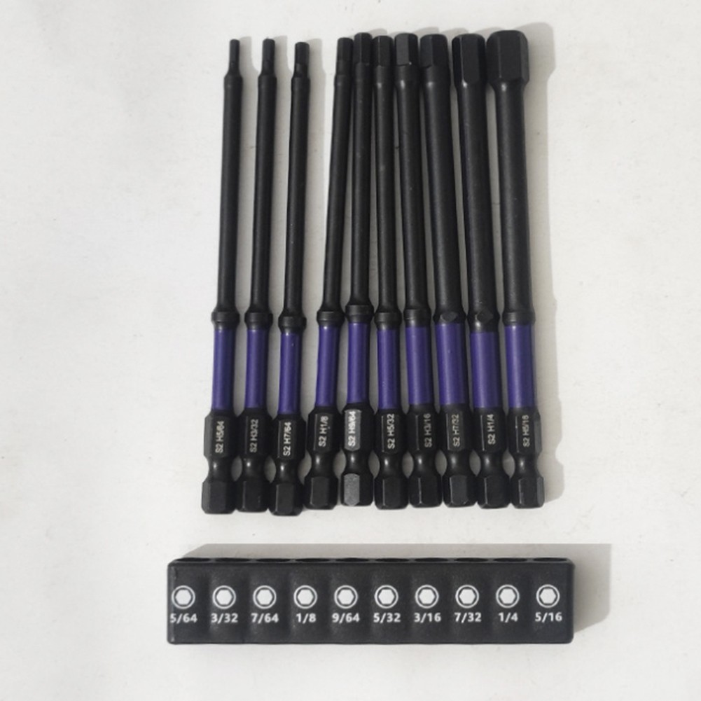 10pcs 100mm Hex Wrench Screwdriver Bit Set for Impact Tools, Metric & SAE - Walmart.com