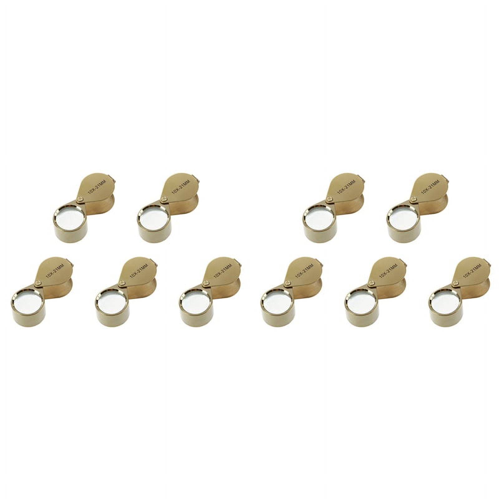 10pcs 10X Magnifying Magnifier Glass Jewellers Eye Foldable Jewelry ...