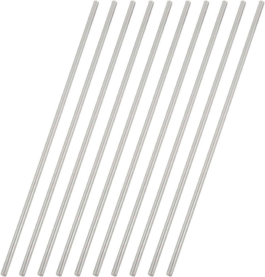 10pcs 12" 304 Stainless Steel Solid Rod 1/5" Straight Metal Round Shaft ...