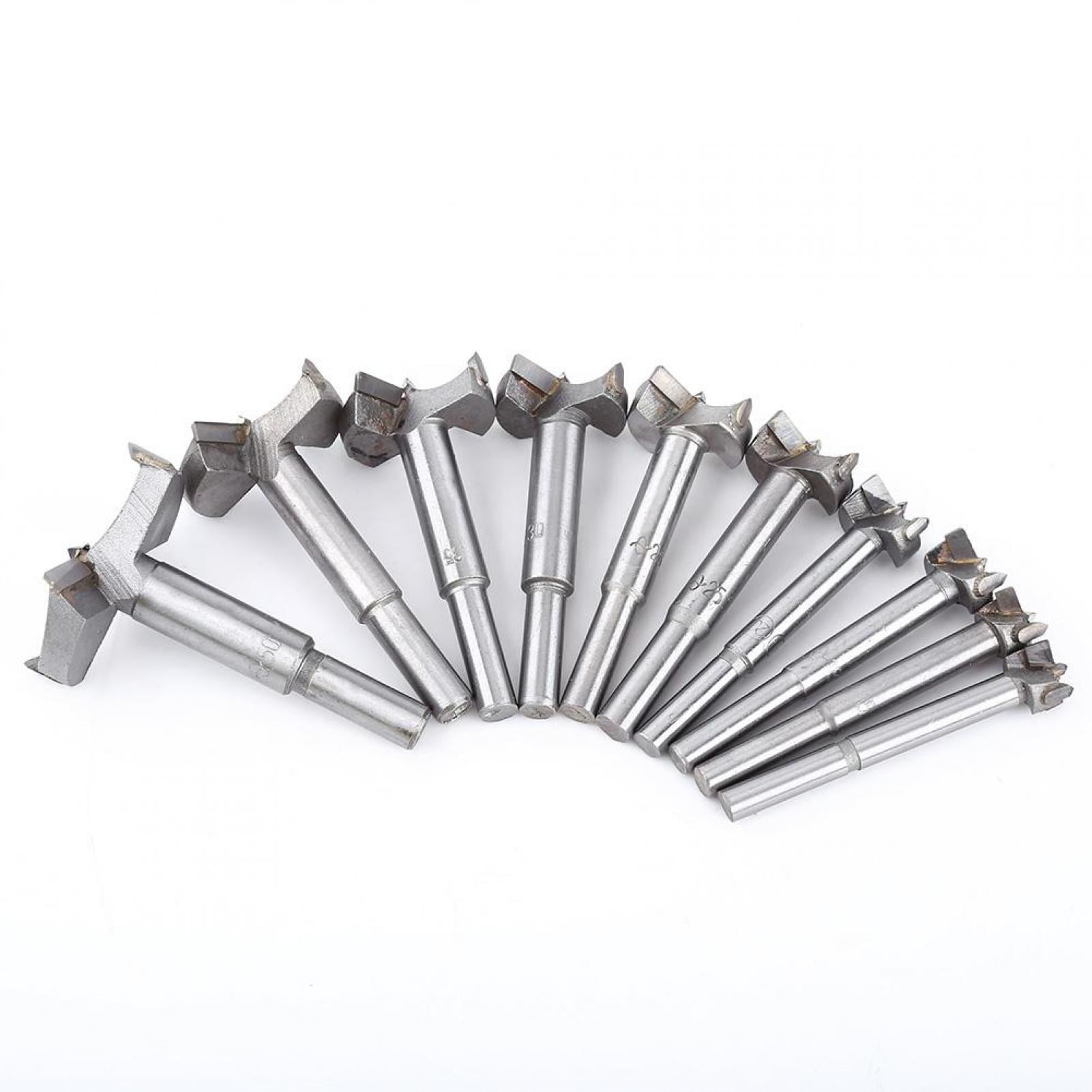 10pcs 14-50mm Forstner Drill Bit Set Flat Wood Drilling Woodworking ...