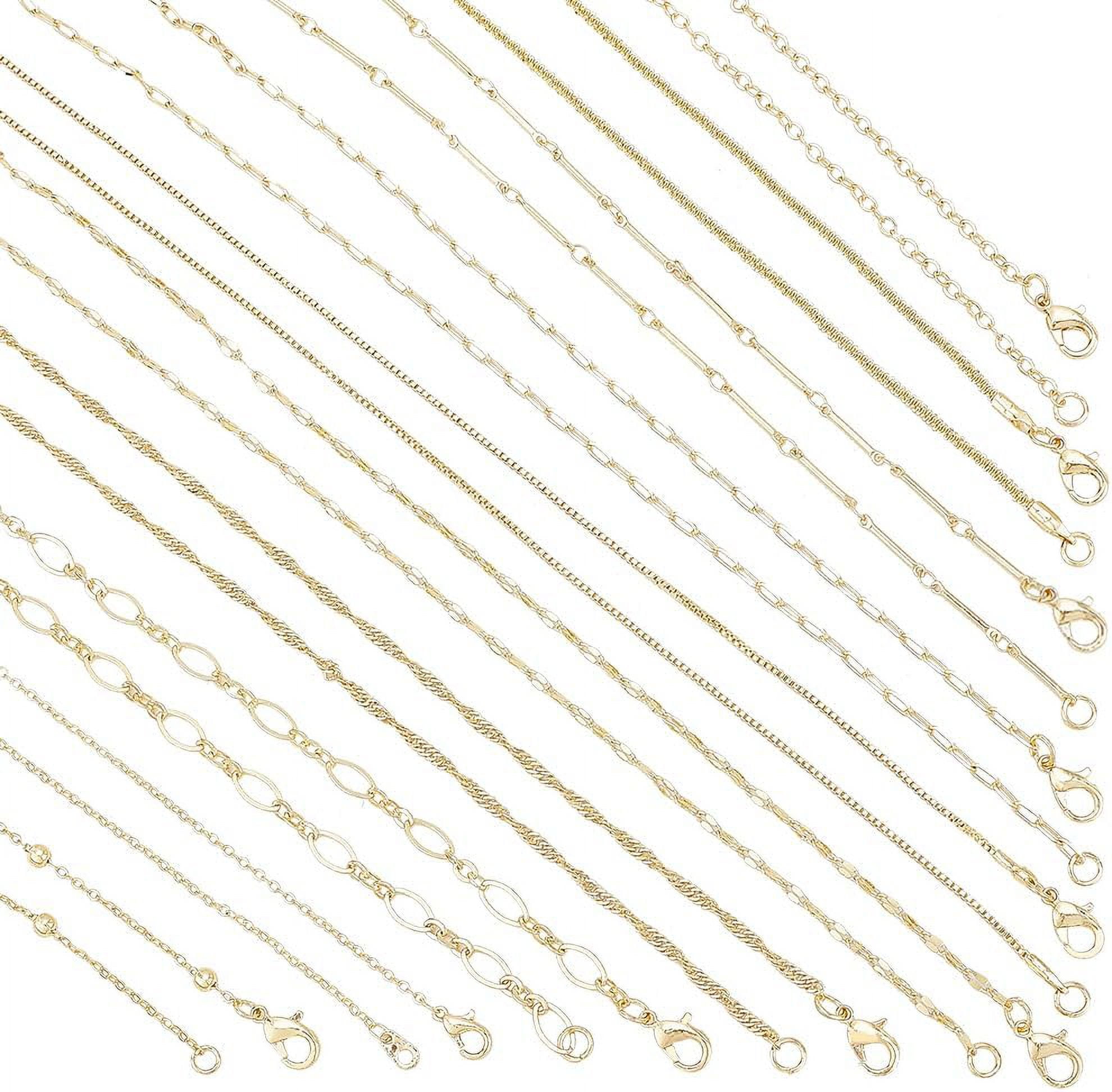 10pcs 14K Gold Necklace Brass Cable Chain Necklace Paperclip Chain Link ...