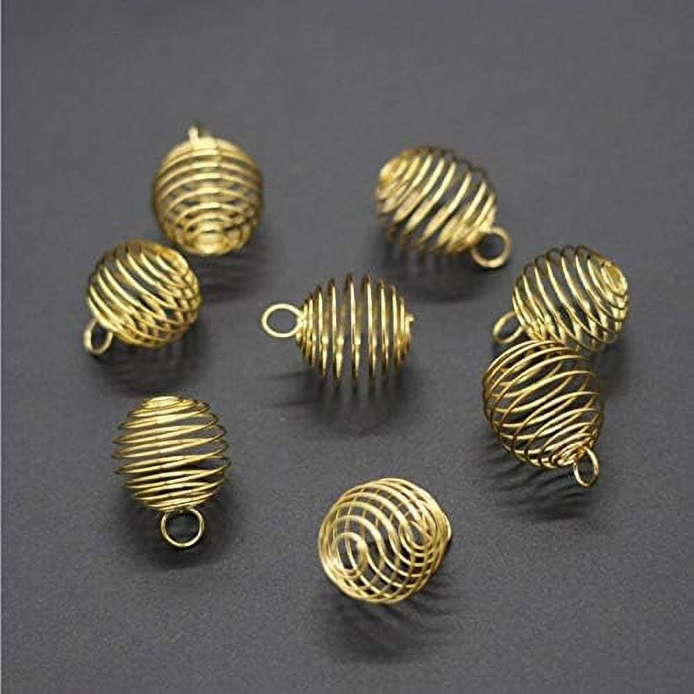 10pcs 15/25/30mm Spiral Bead Cages Pendants Silver Plated for Jewelry Making Crafting Findings ...