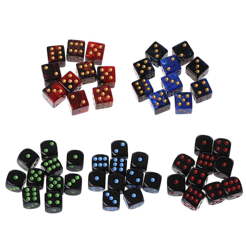 10pcs 15mm Multicolor Acrylic Cube Dice Beads Six Sides Portable Table ...