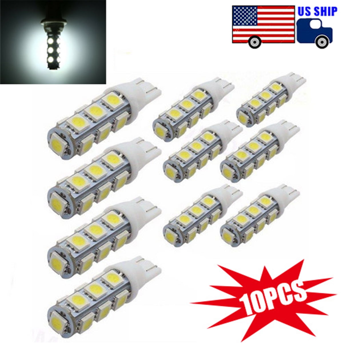 10pcs 194 T10 T5 Wedge Base LED Bulb for Malibu Landscape Lighting Deck ...