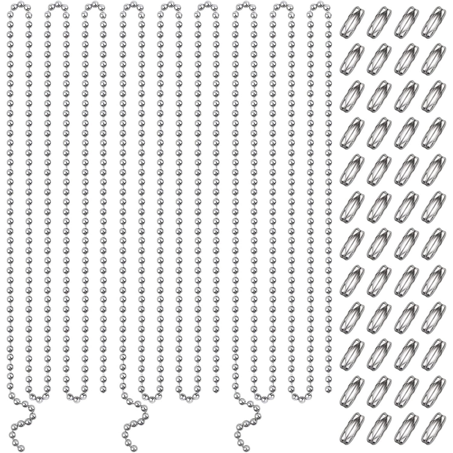 10pcs 2.4 mm Diameter 304 Stainless Steel 1 m Long Ball Bead Chains ...