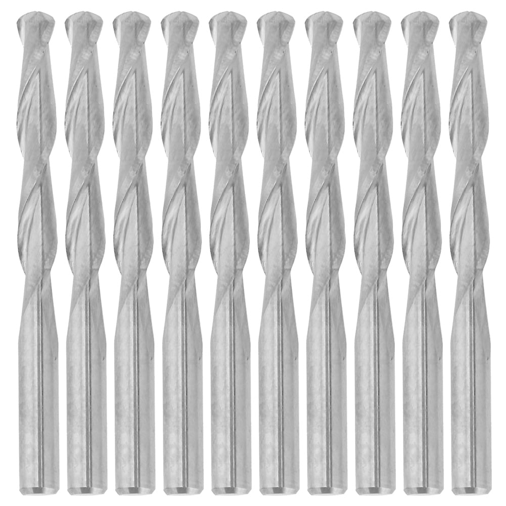 10pcs 2 Flute Spiral Router Bit for Wood CNC End Mill Tungsten Milling ...