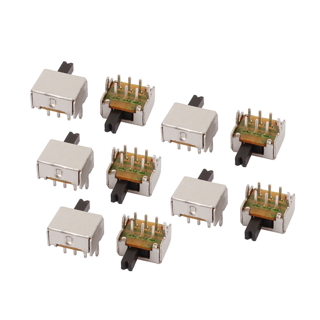 10pcs 2 Position Vertical Angle 6P DPDT Slide Switch Latching Power Switch - Walmart.com