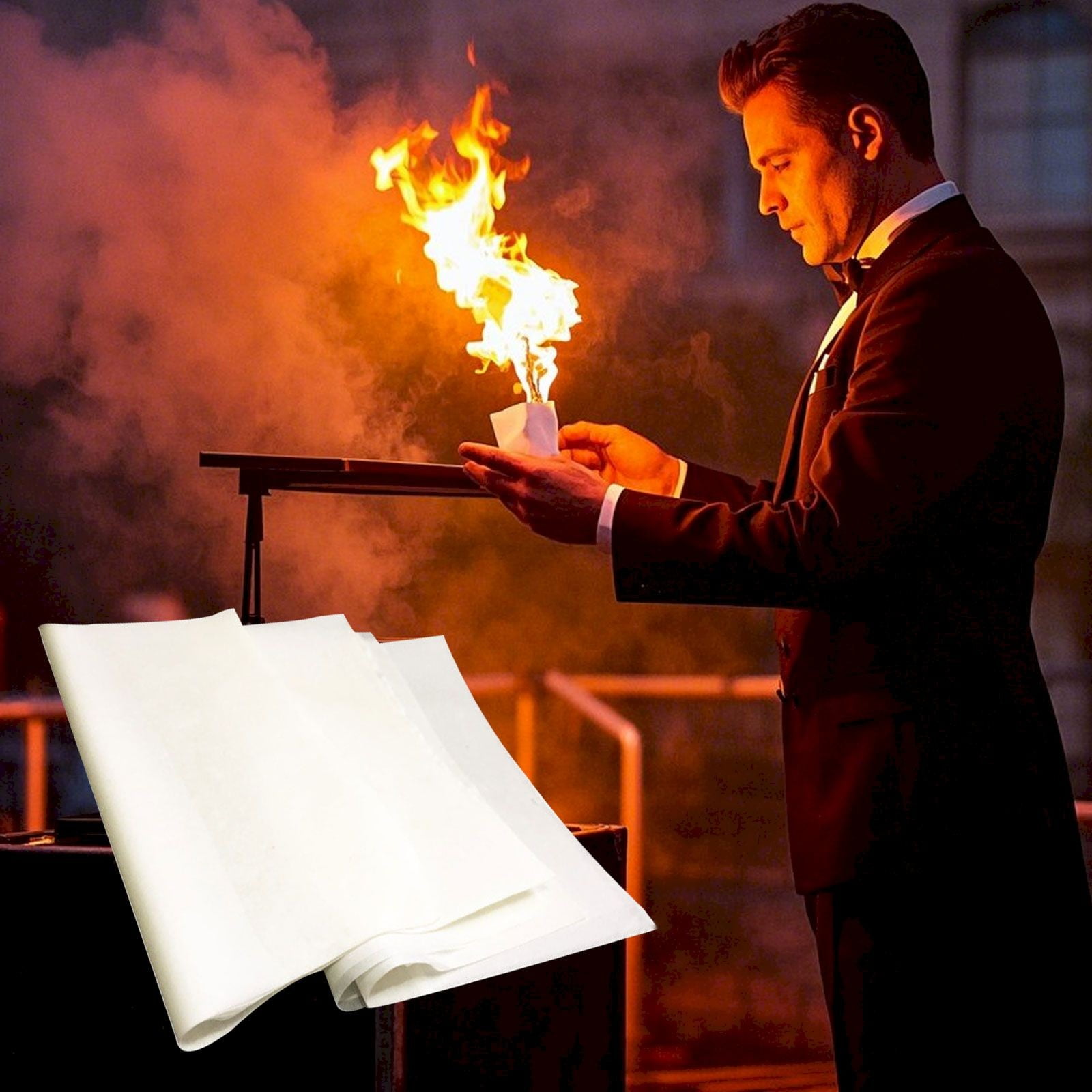 10pcs 20×10cm Fire Paper Flash Flame Paper Fire Paper Magic Props ...