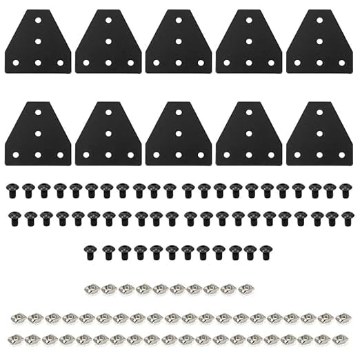 10pcs 2020 Extrusion T Plate Joining Corner Bracket Connector T Slot ...