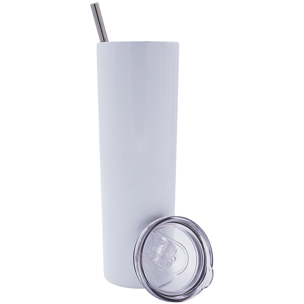 10pcs 20oz Skinny Tumbler White Engraving Blank Stainless Steel Vacuum ...