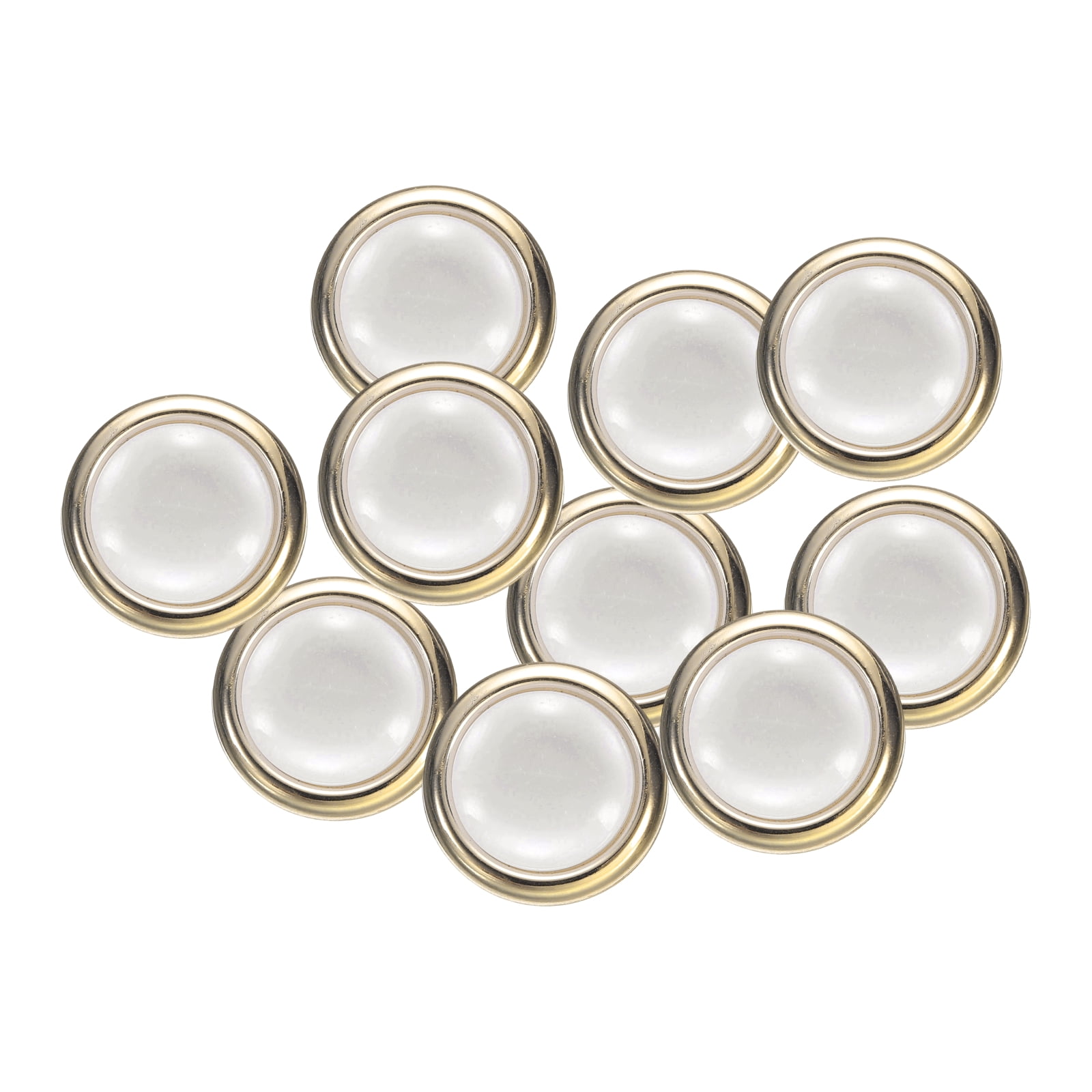 10pcs 28L Gold White Faux Pearl Buttons 18mm 23/32" Dia 0.35" Thick ...