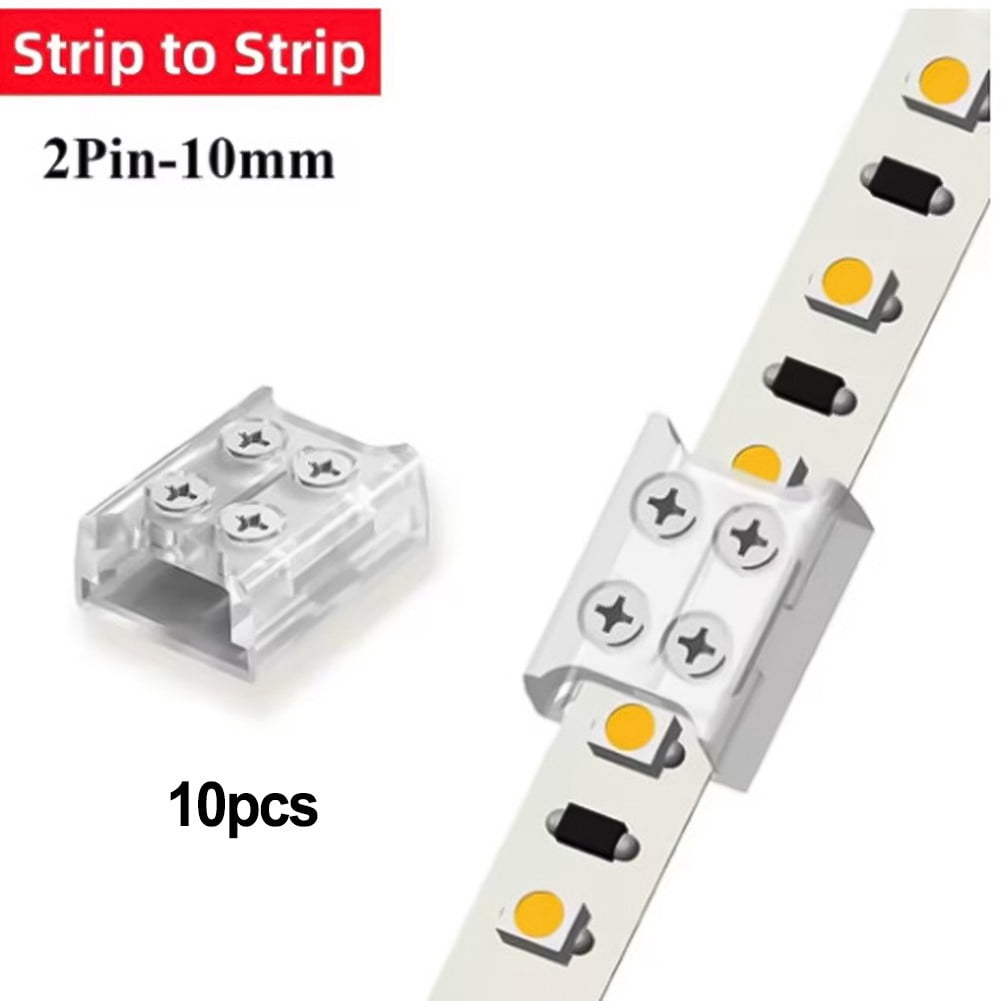 10pcs 2P 8/10MM LED Strip Connector Screw Fixing Connection Connector ...