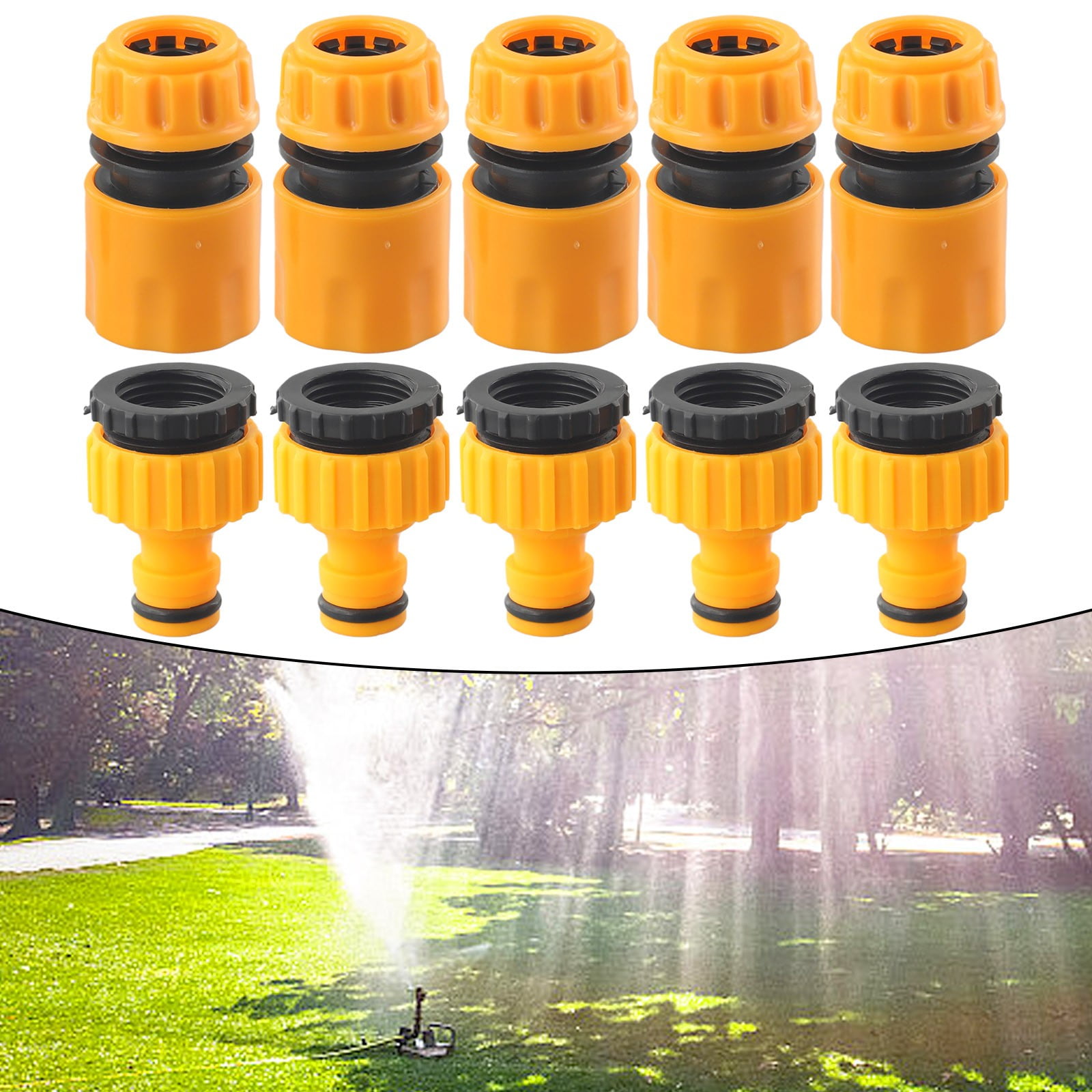 10pcs 3/4& 1/2 Inch Garden Hose Water Tap Threaded Connector Faucet ...