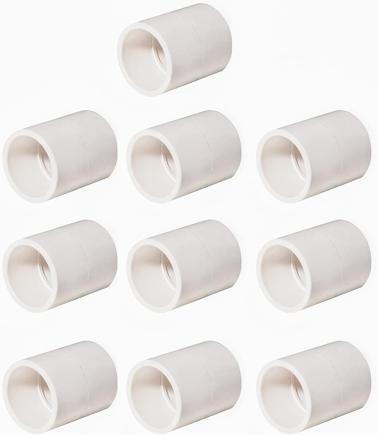 10pcs 3/4" White PVC Pipe Coupling Adapter Pipe Fittings (Slip To Slip ...