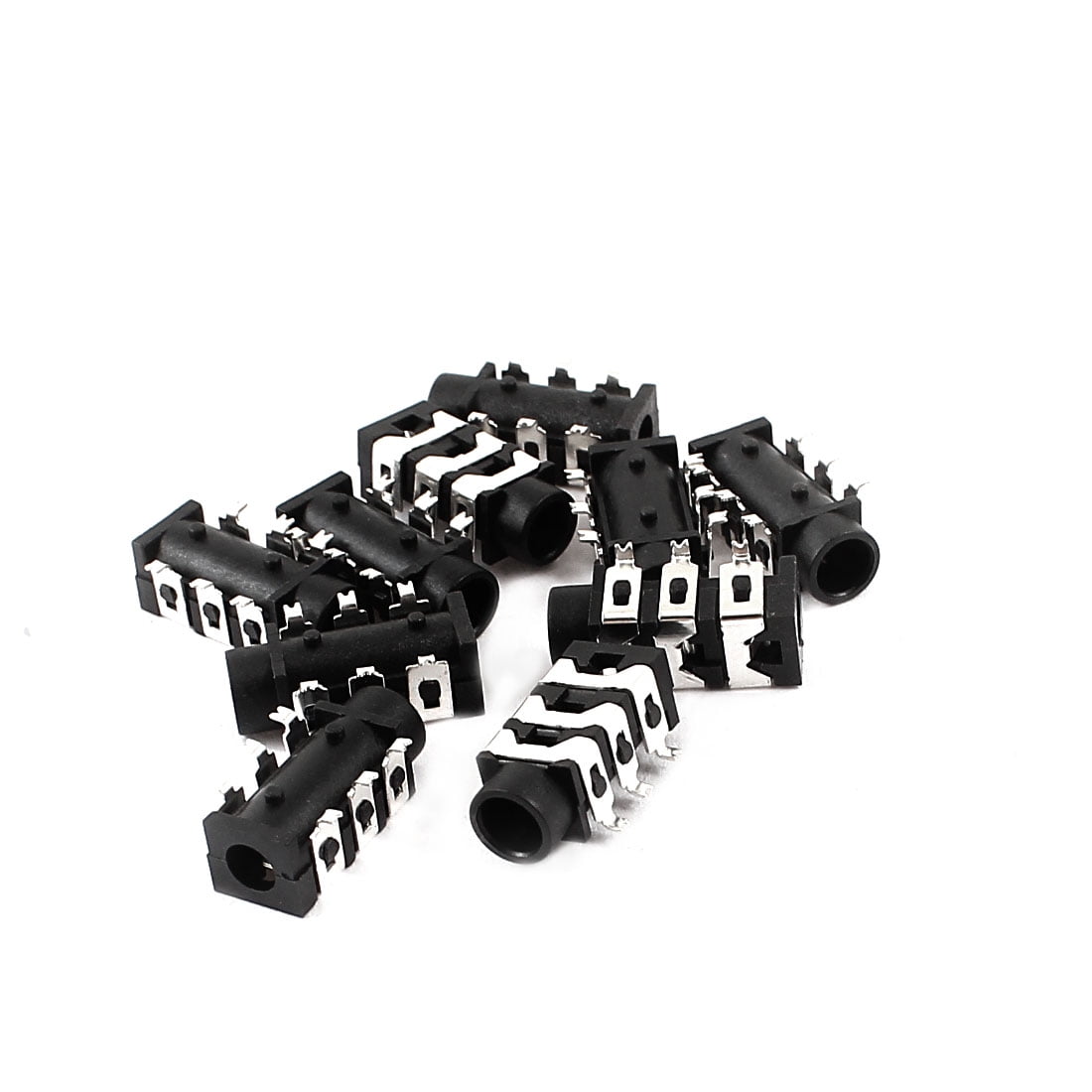 10pcs 3.5mm Female 6-Pin SMT Stereo Jack Sockets Connectors Black ...