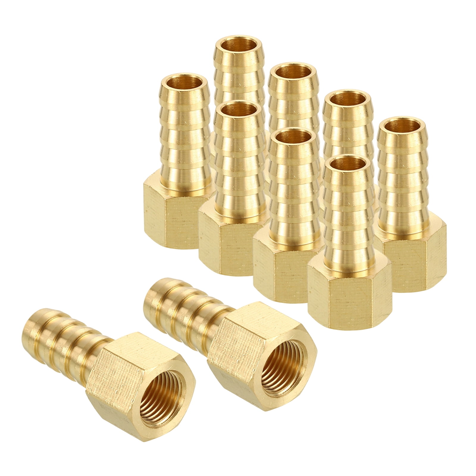 10pcs 3/8" To 1/8" NPT Female Brass Hose Barb Fitting Metals Splicer ...