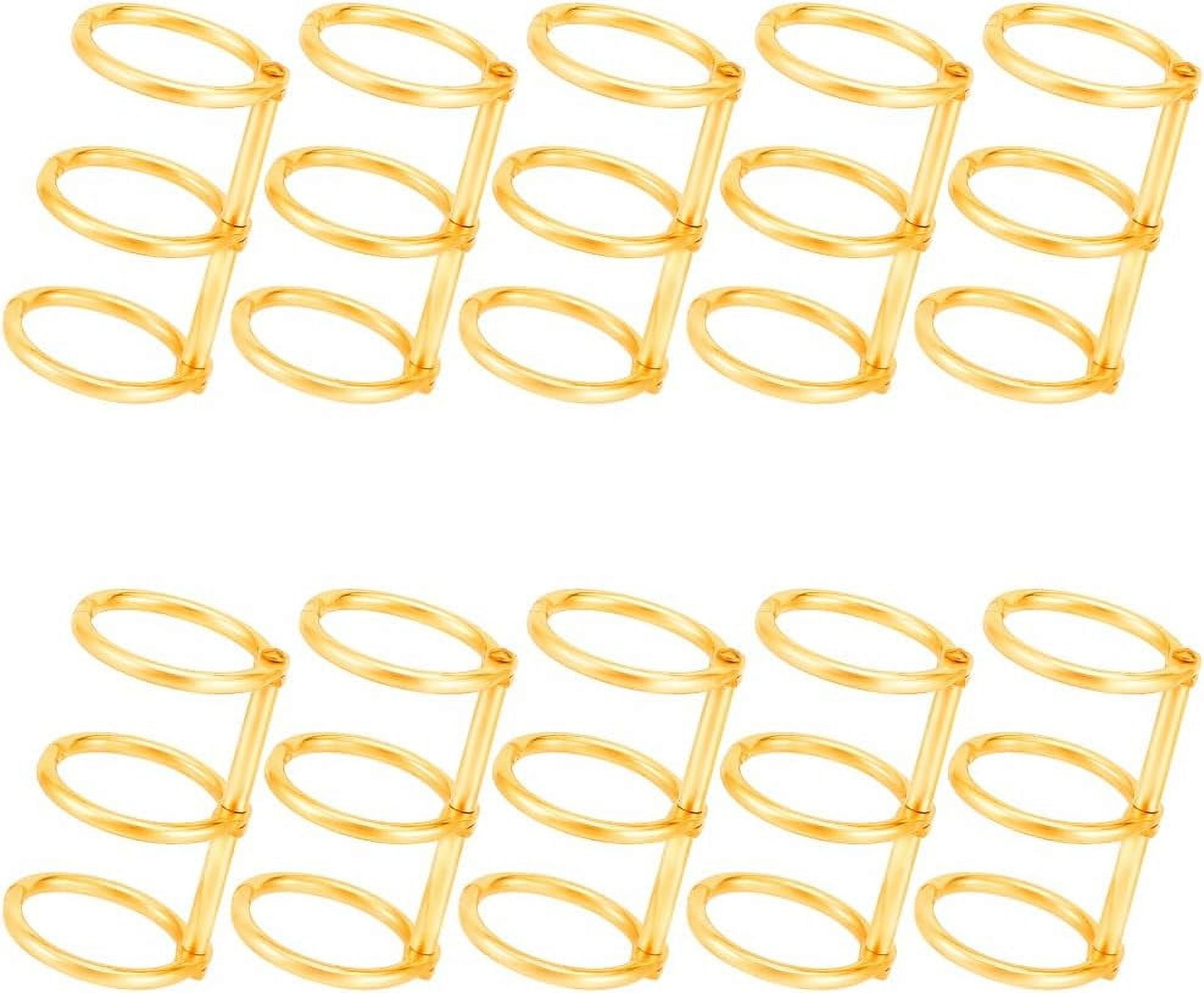 10pcs 3 Ring Metal Loose Leaf Binders Book Rings Snap Split Golden 20mm ...