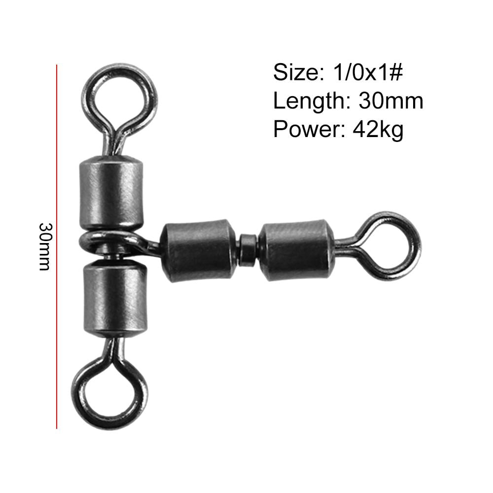 10pcs 3 Way Fishing Swivels Double Rolling Triangle Joint T-Shape ...