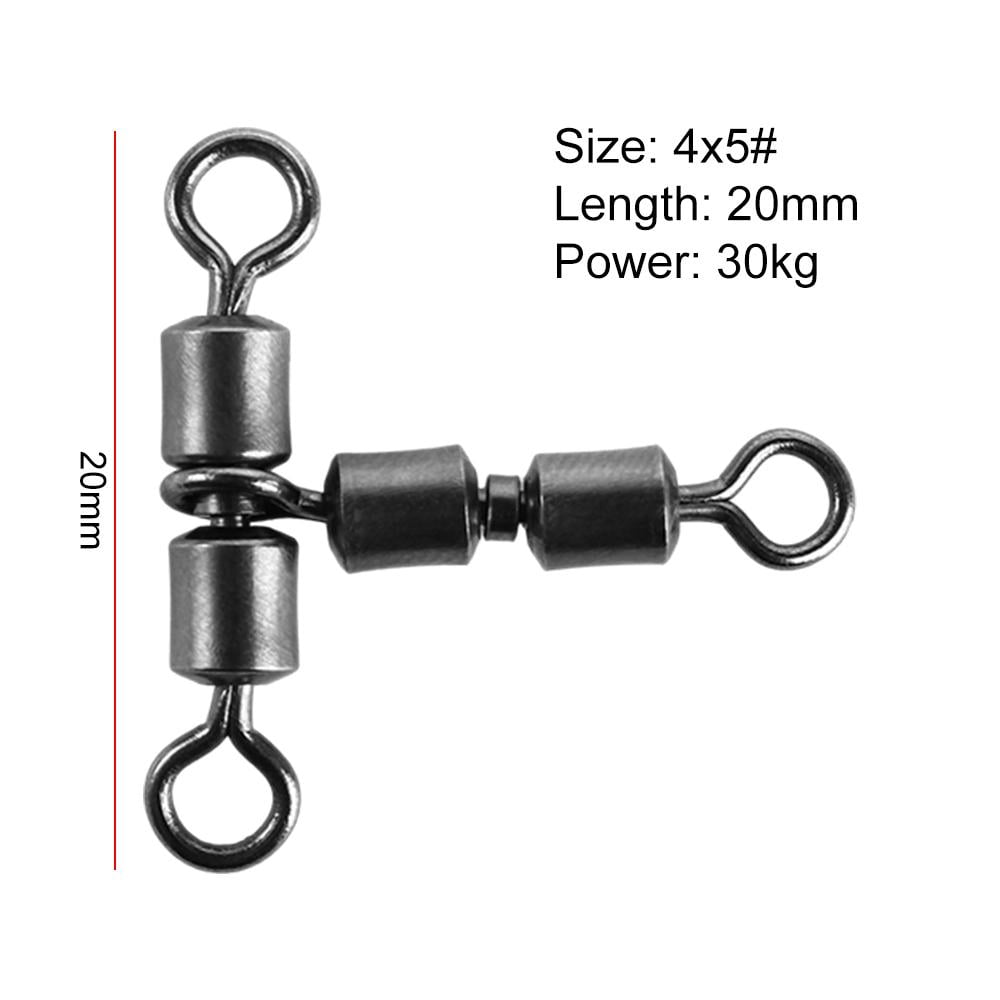10pcs 3 Way Fishing Swivels Double Rolling Triangle Joint T-Shape ...