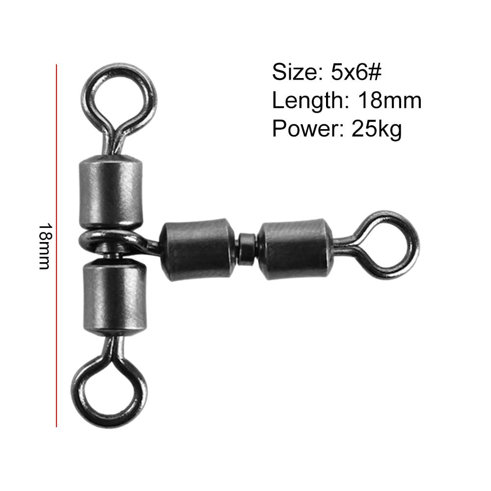 10pcs 3 Way Fishing Swivels Double Rolling Triangle Joint T-Shape ...