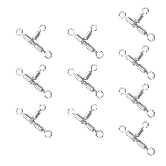 10pcs 3 Way Fishing Swivels Saltwater Line Connector Rotating Rigs ...