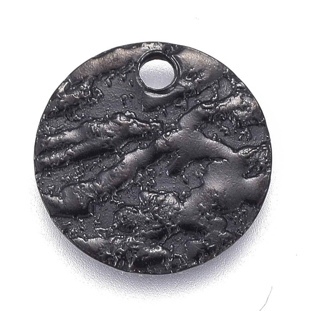 10pcs 304 Stainless Steel Charms Textured Laser Cut Flat Round ...