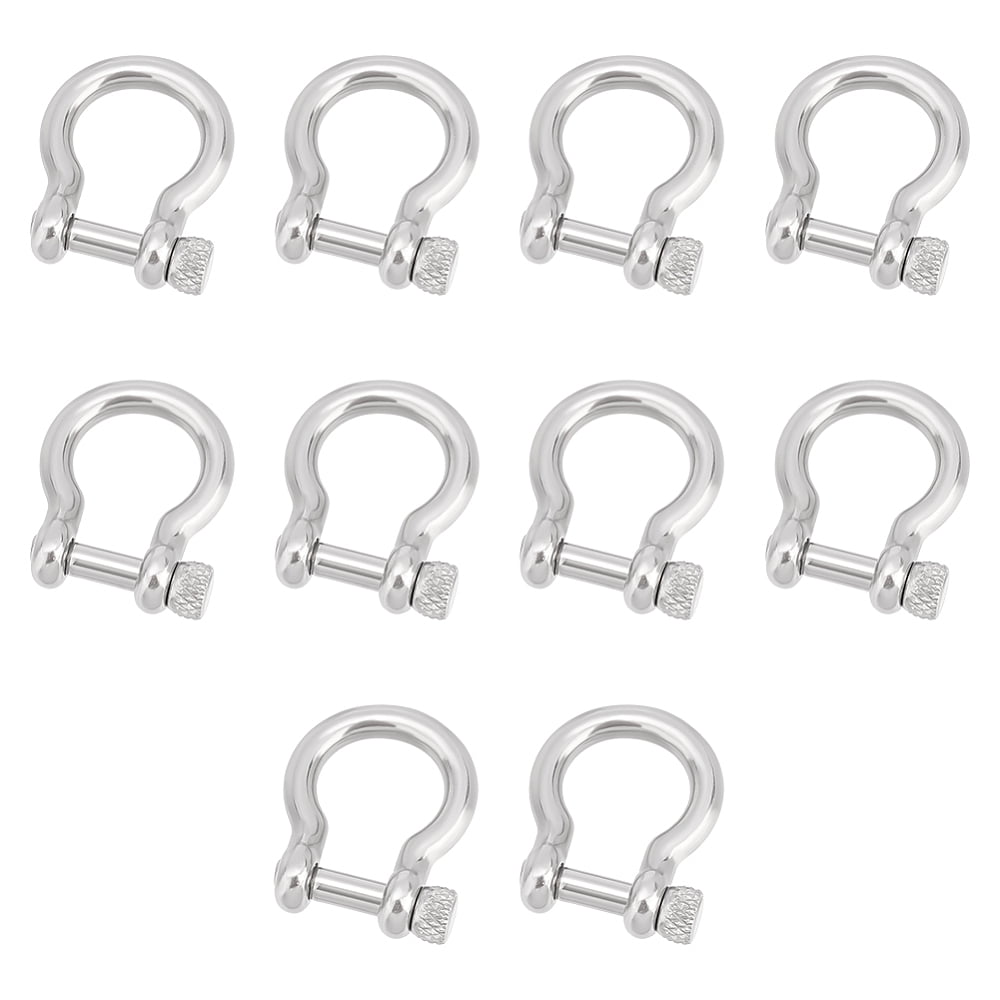 10pcs 304 Stainless Steel D-Ring Anchor Shackle Clasps Stainless Steel ...