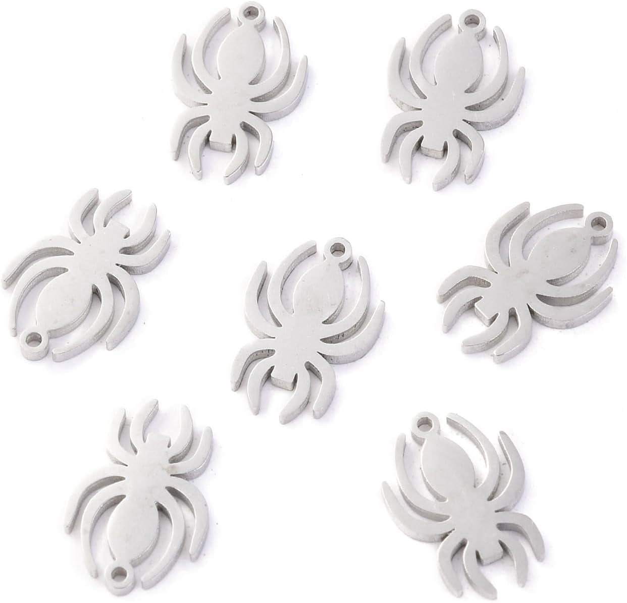10pcs 304 Stainless Steel Spider Pendants - 12x8x1.1mm Laser Cut Mini ...