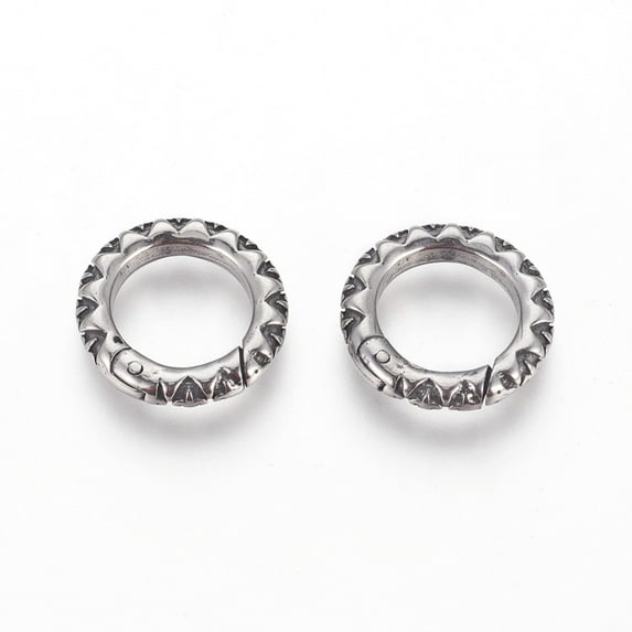 10pcs 304 Stainless Steel Spring Gate Rings O Rings Silver 21.5x3.5mm ...