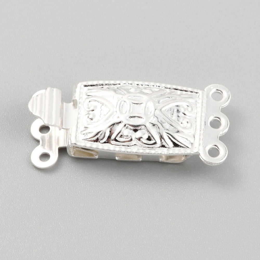10pcs 304 Stainless Steel box Clasps Multi-Strand Clasps 3-Strands 6 ...