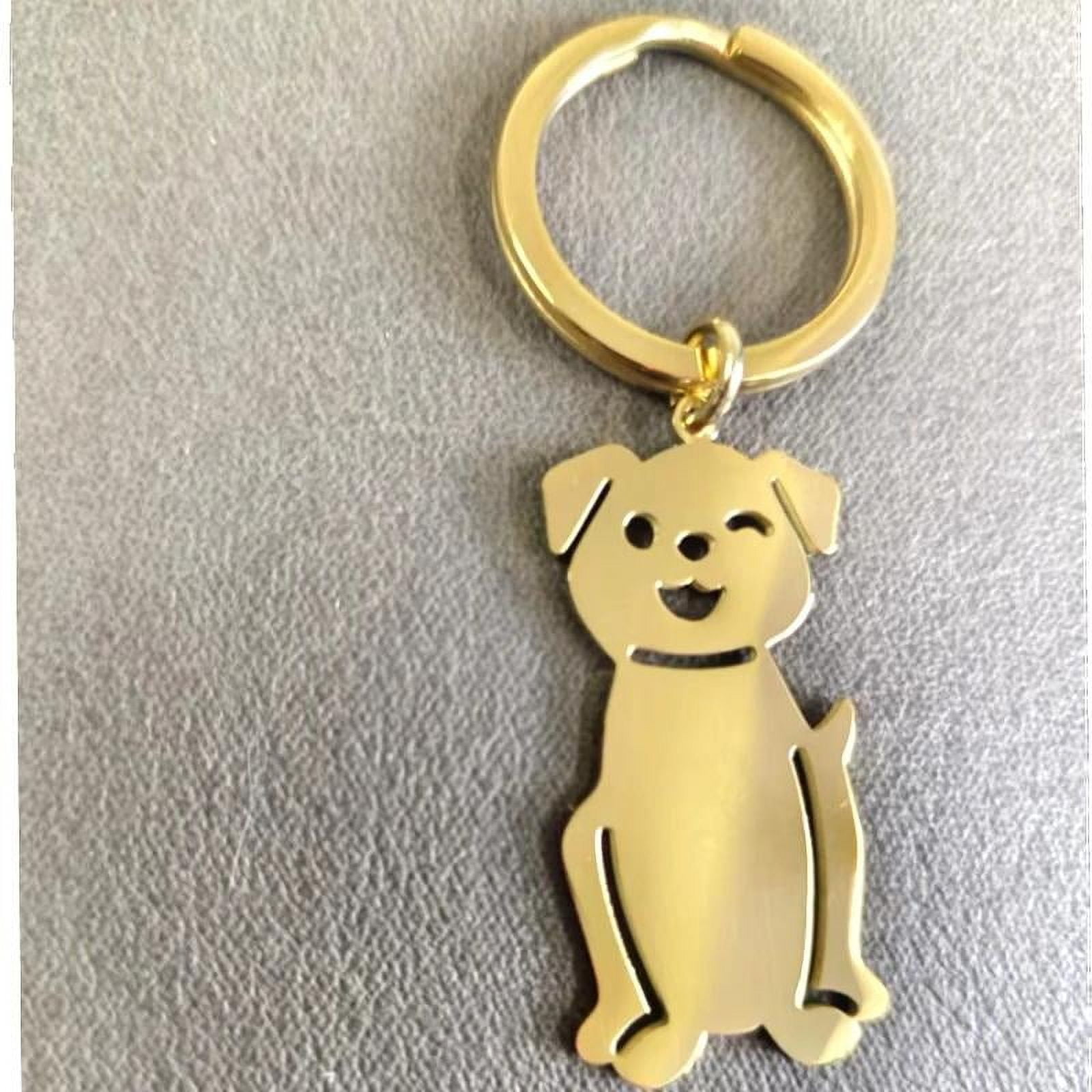 10pcs 304 Stainless steel Dog Cat animal keychain mirror polished ...