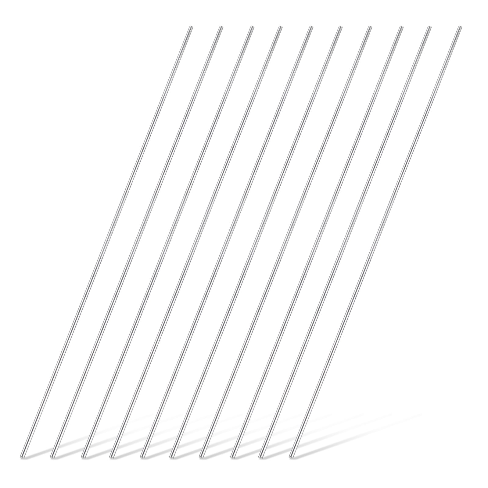 10pcs 316 Stainless Steel Round Rod Bar, 1x200mm Silver Solid Shaft ...
