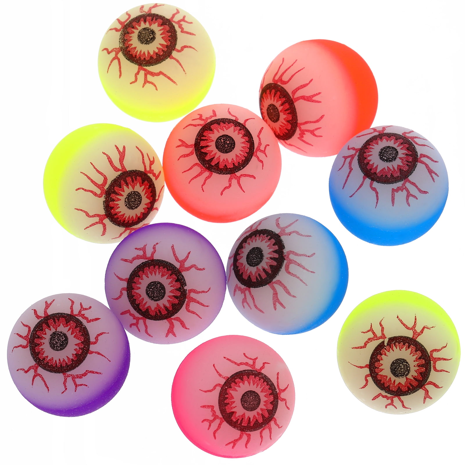 10pcs 32mm Halloween Bouncy Balls Scary Eye Balls Halloween Party ...